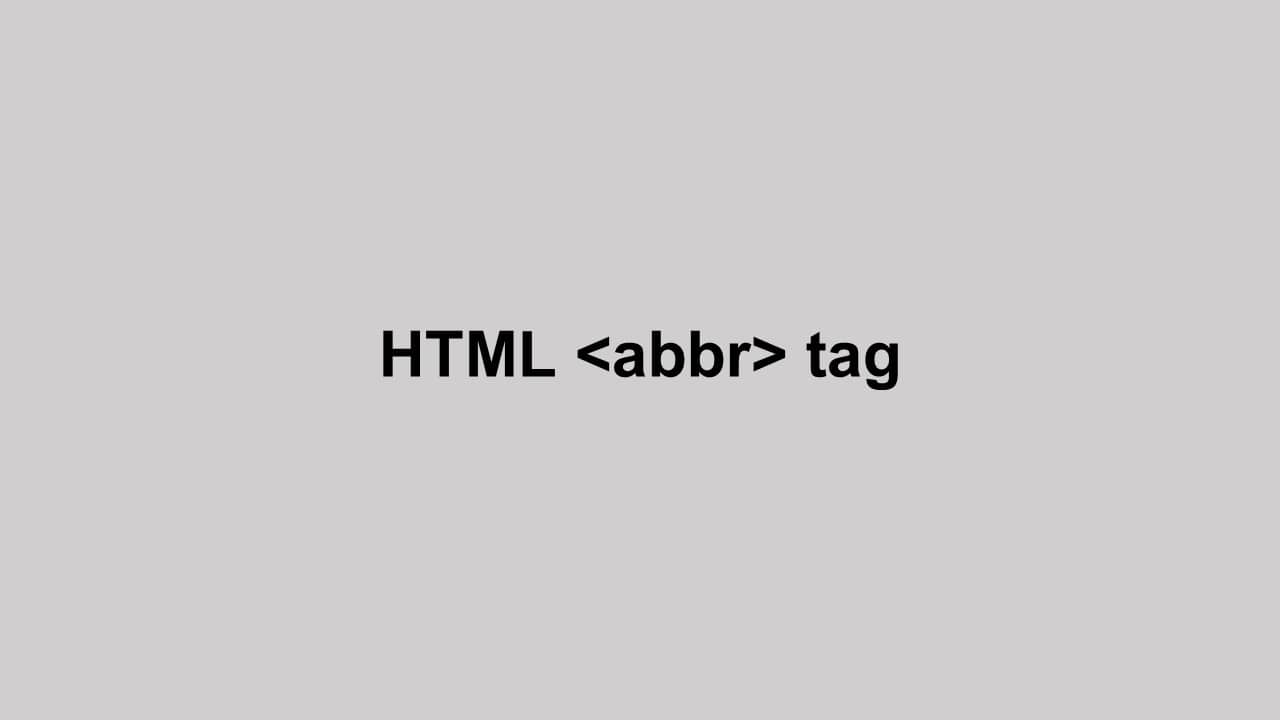 HTML abbr tag - 縮寫標籤 - Sean 工作版